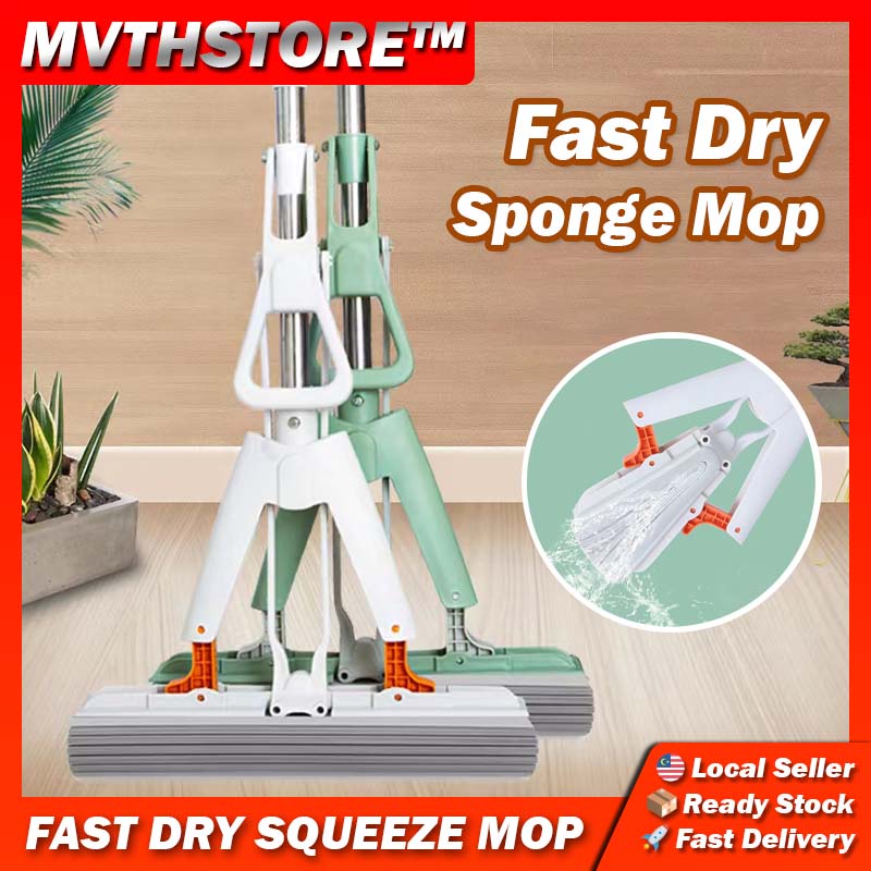 33cm Large Squeeze Sponge Mop, Extendable Large Cleaning Mop For and ...