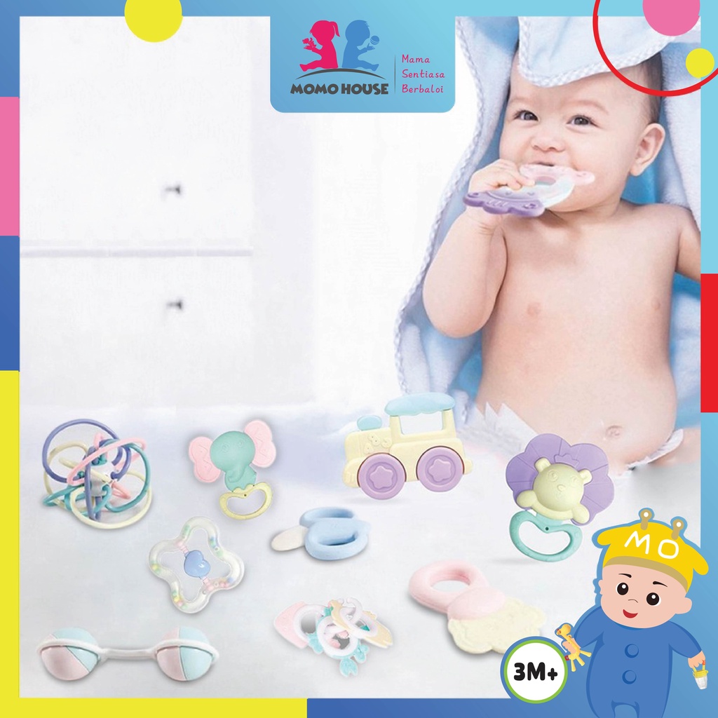 Newborn Teether Baby Toys Early Learning Education Infant Rattle BPA ...