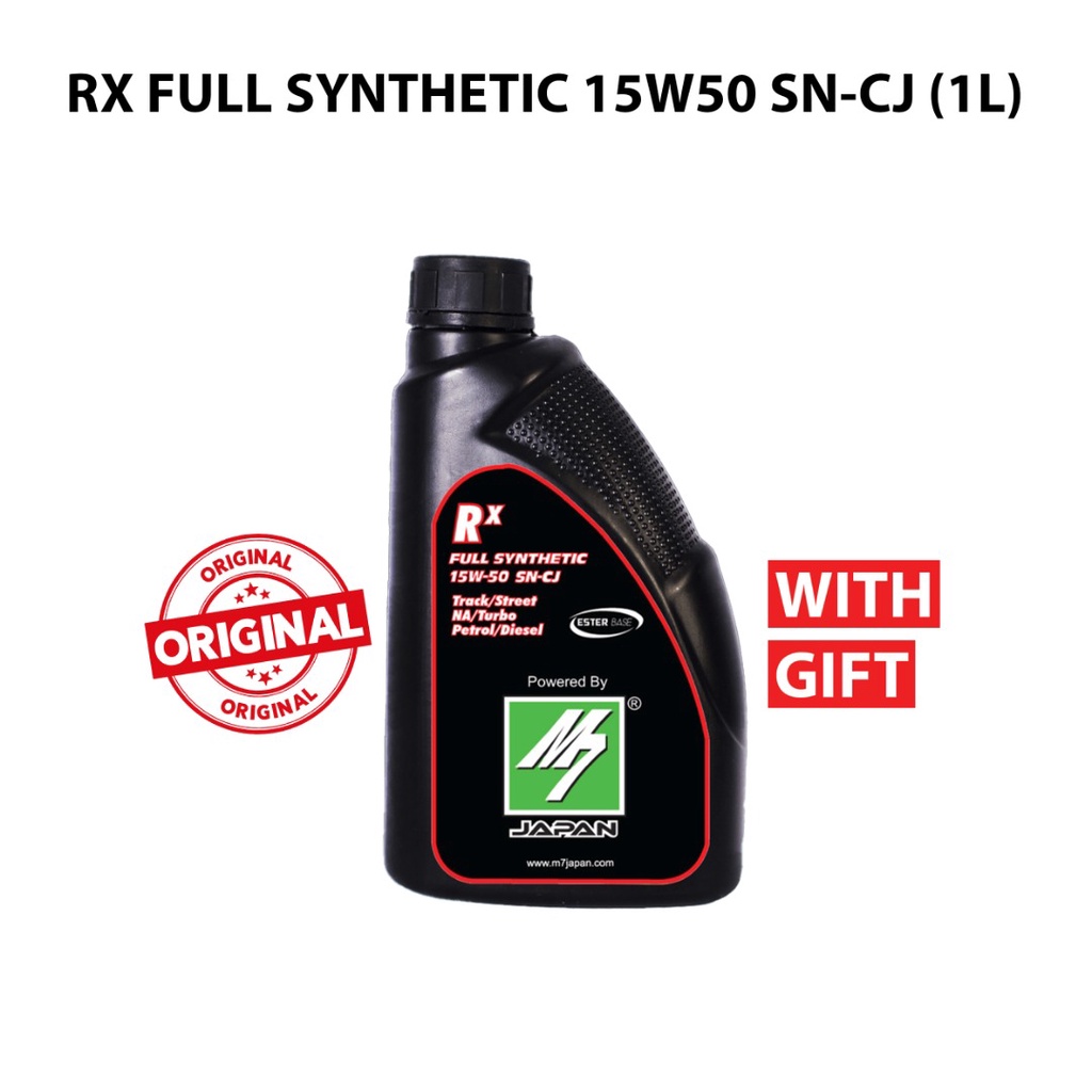 💯% AUTHENTIC M7 JAPAN OILS RX FULL SYNTHETIC 15W-50 SN-CJ (1 LITER ...