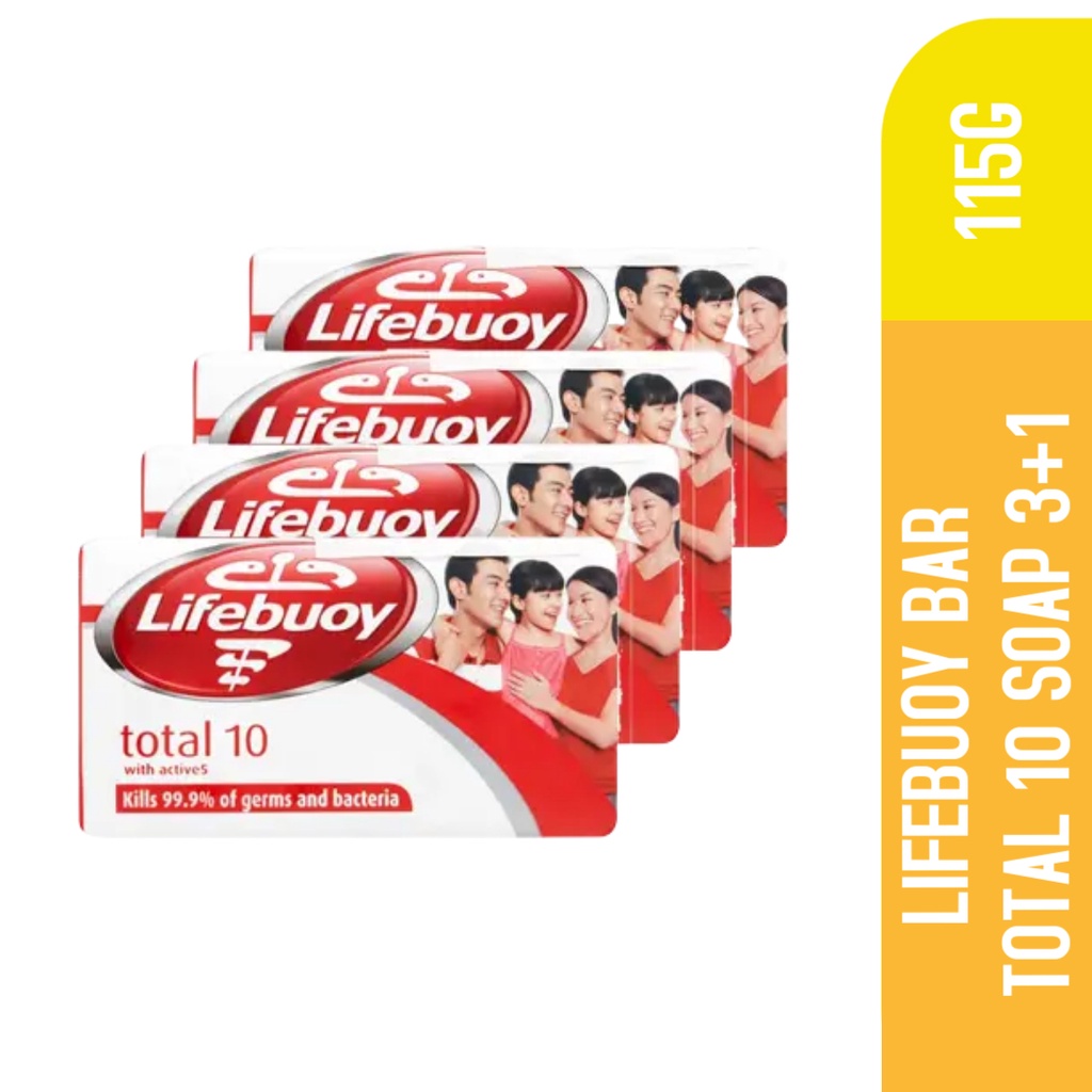 LIFEBUOY BAR TOTAL 10 SOAP 115GX3+1 8999999028831 | Shopee Malaysia