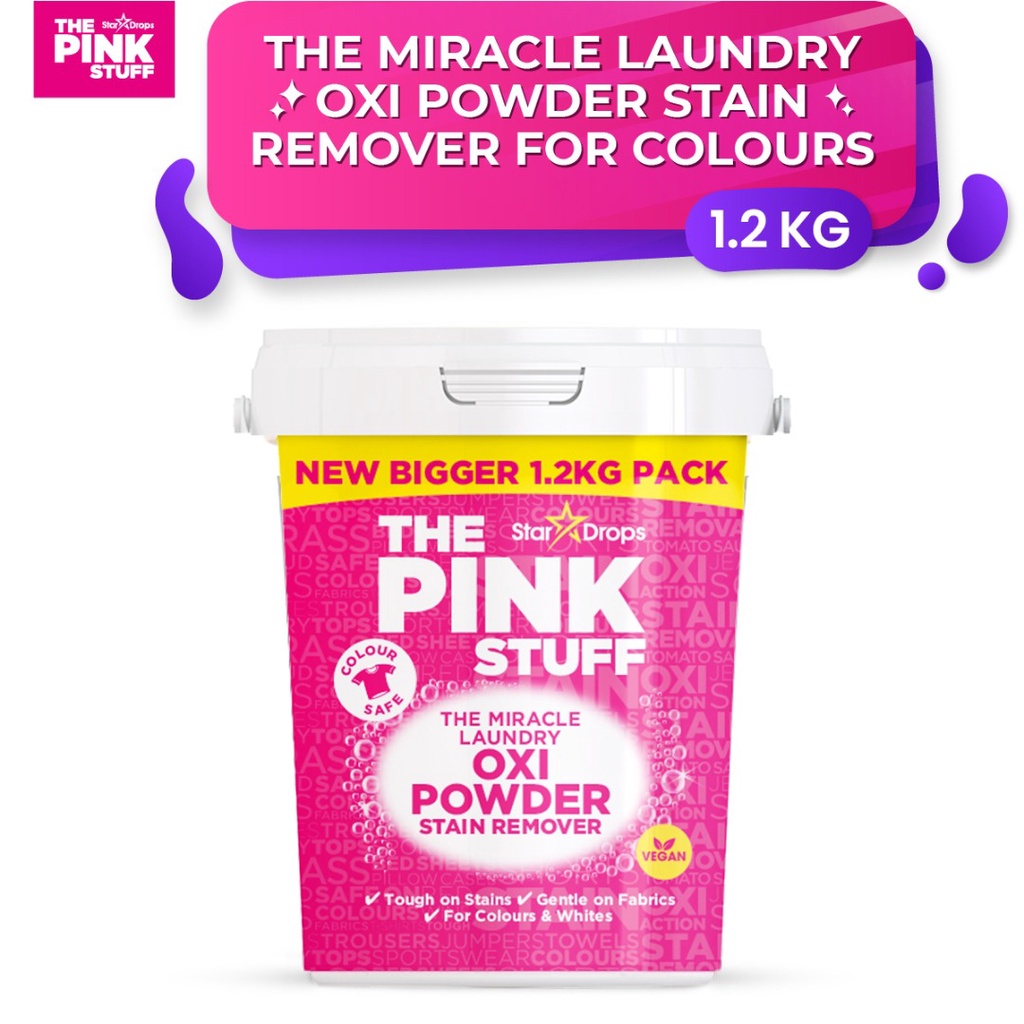 The Pink Stuff The Miracle Laundry OXI Powder Stain Remover for Colours ...