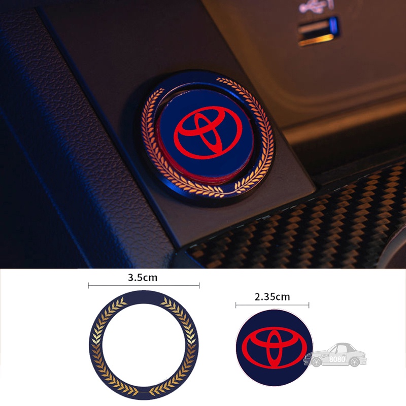 Modified Car One-click Start Button Emblem Sticker Auto Engine Ignition ...
