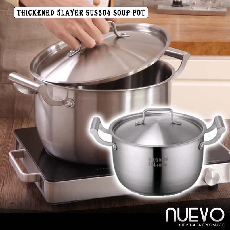 Thickened 5Layer 304 Stainless Steel Soup pot / Stock Pot Induction ...