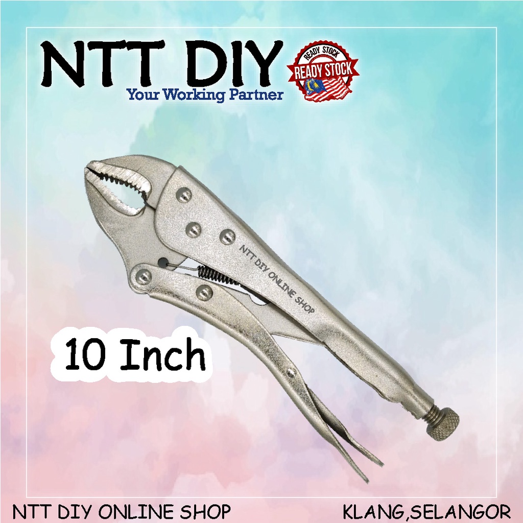 NTT DIY 5Inch / 10inch Locking Vice Grips Pliers Curved Jaw Mole Grips ...