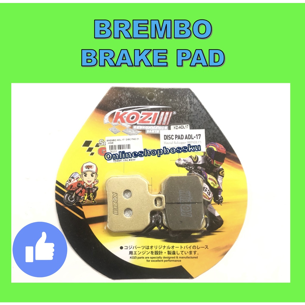 KOZI BREMBO BRAKE PAD 2 POT CALIPER BRAKE PAD 2 POT LINING PAD 2 POT ...