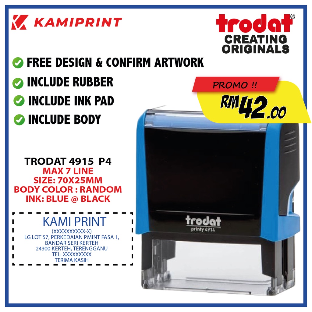 [BIG SIZE] COP MURAH / COP TRODAT ORIGINAL / SELF INK STAMP / RUBBER ...