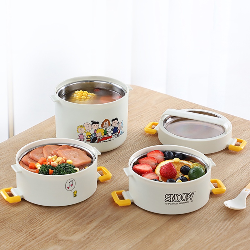 Snoopy Insulated Lunch Box Multi-Layer Office Workers Students Three-Layer Portable Large ...