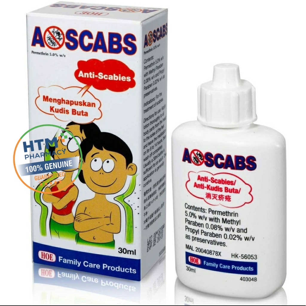 A SCABS (ANTI-SCABIES) (PERMETHRIN 5%) 30ML HTM Pharmacy | Shopee Malaysia