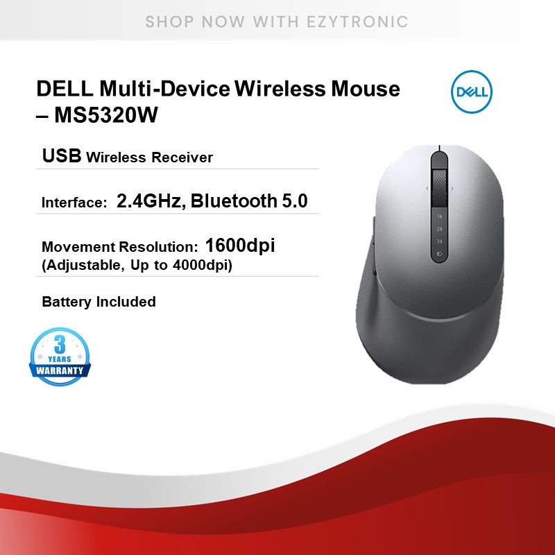 DELL Multi-Device Wireless Mouse MS5320W for student home business ...