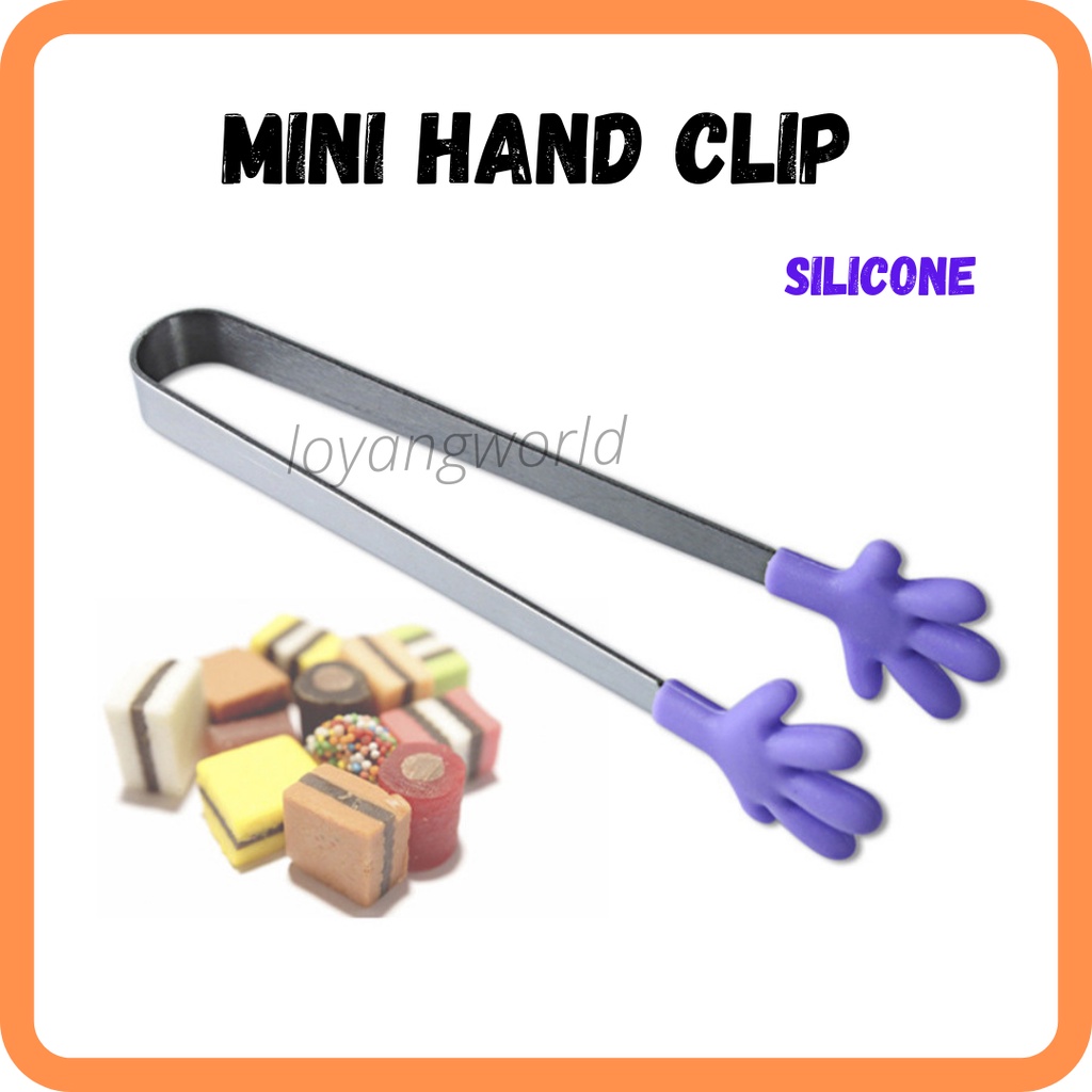 Small Palm Silicone Food Tongs Ice Candy Kitchen Stainless Steel Non ...