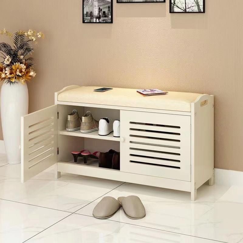 Multifunctional shoe rack door changing shoe stool shoe cabinet storage ...