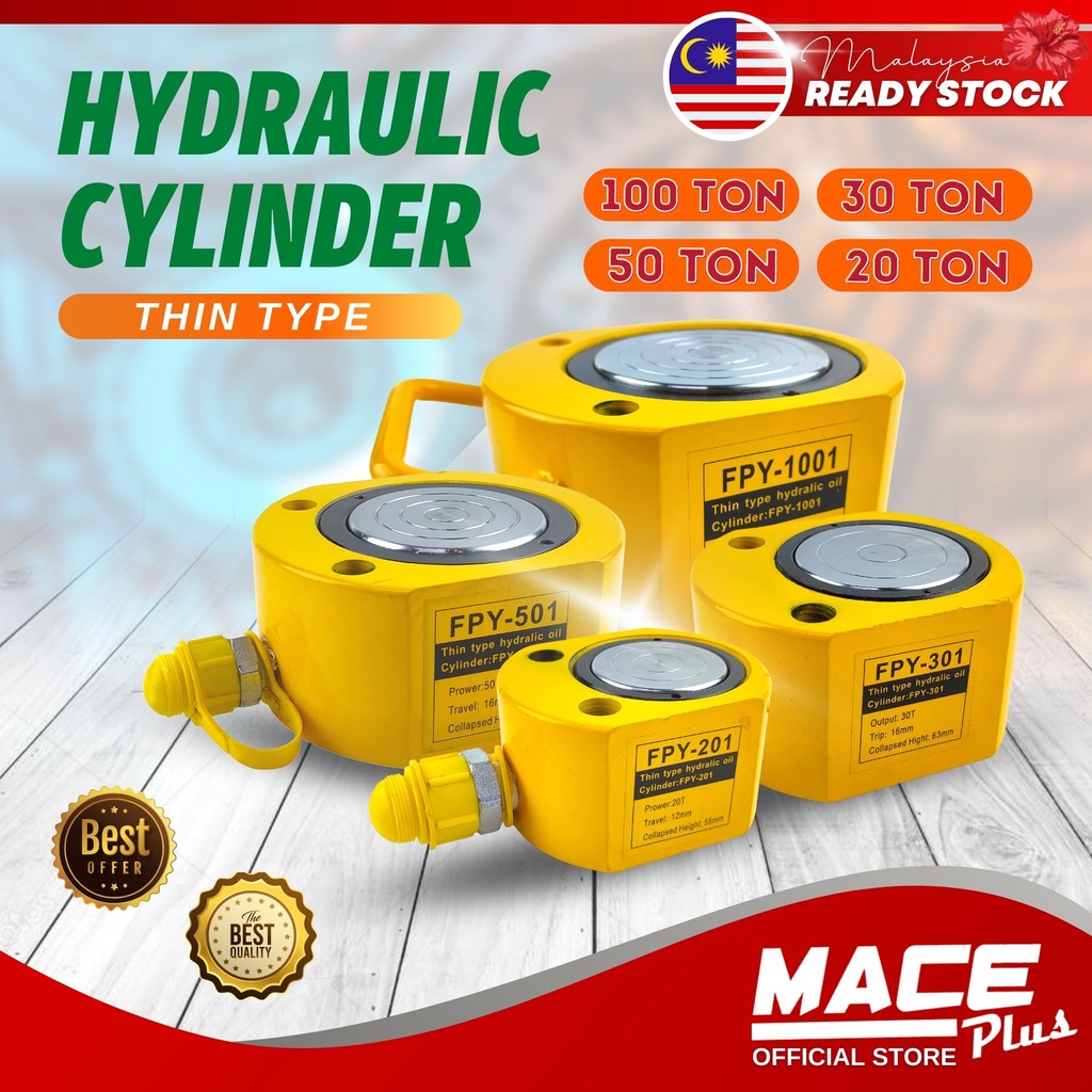Thin Type Hydraulic Cylinder FPY 20T / 30T / 50T / 100T Lifting Tool ...