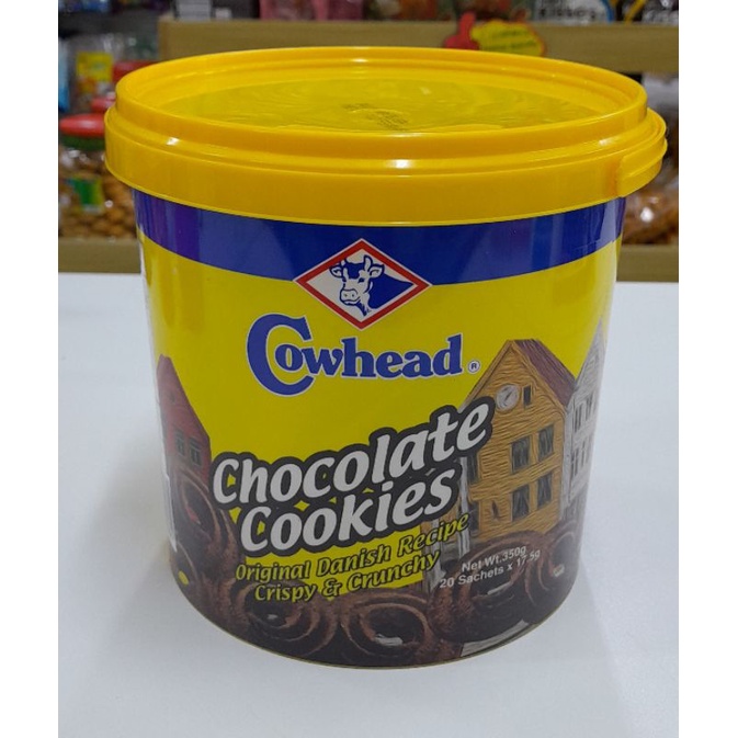 COWHEAD CHOCOLATE COOKIES ORIGINAL DANISH RECIPE CRISPY & CRUNCHY (350G ...