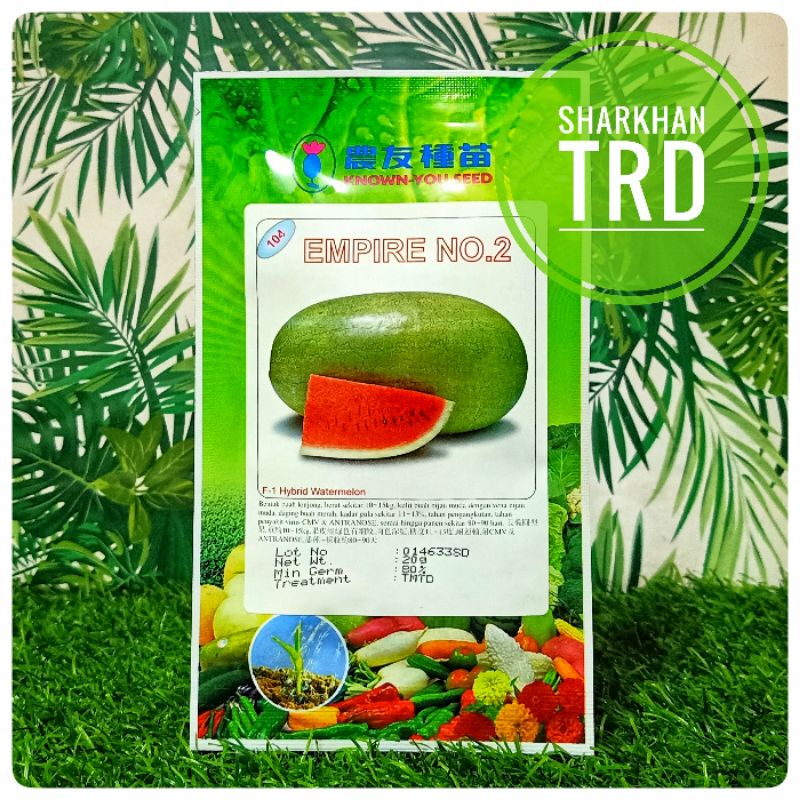 Paket 20g (+-400 Seeds) 104 EMPIRE NO. 2 Biji Benih Tembikai Merah F1 Hybrid Watermelon Seeds ...