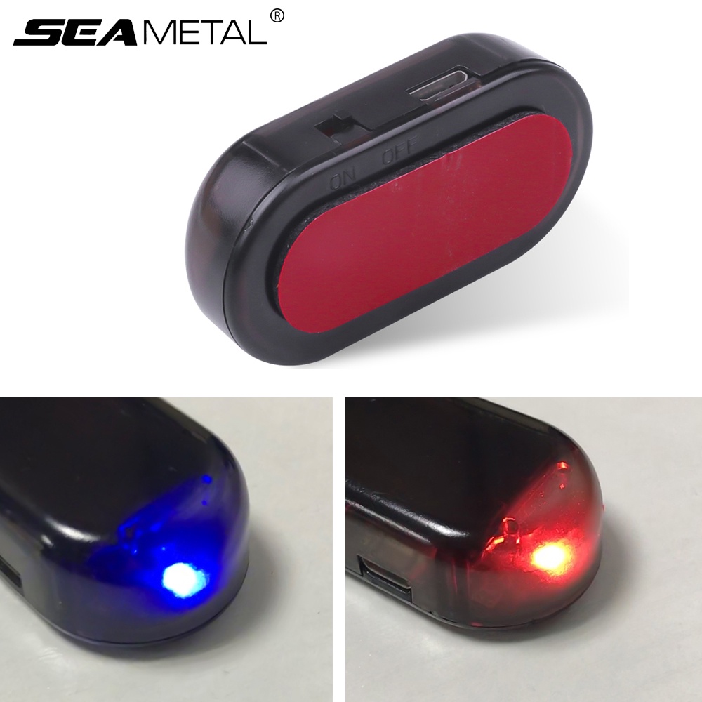 SEAMETAL Universal Solar Power Car Anti-theft Warning Lamp LED Light ...
