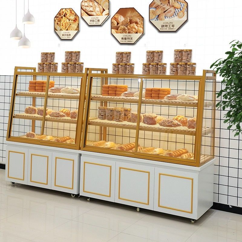 Bread cabinet display cabinet cake pastry shop baking side island ...
