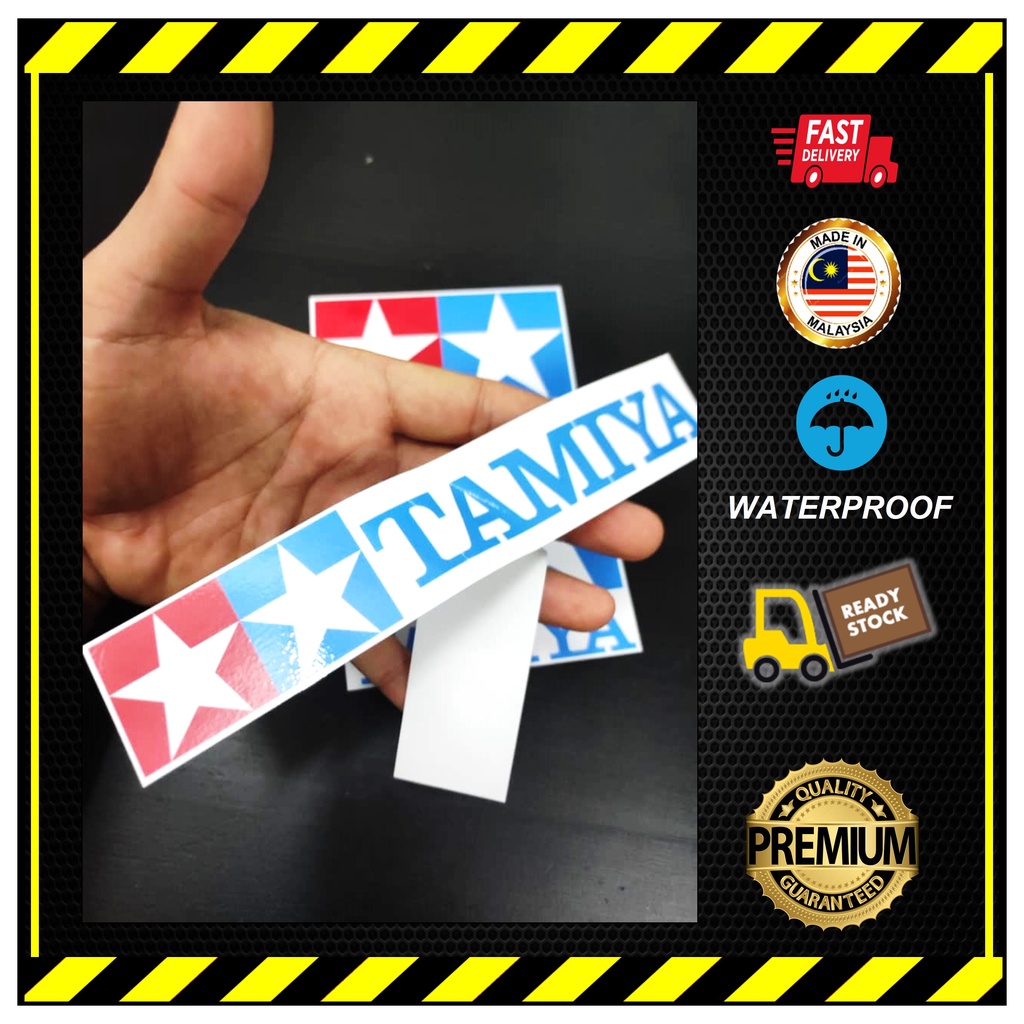 TAMIYA STICKER. TAMIYA LOGO. WATERPROOF STICKER. GLOSSY. STIKER KERETA ...