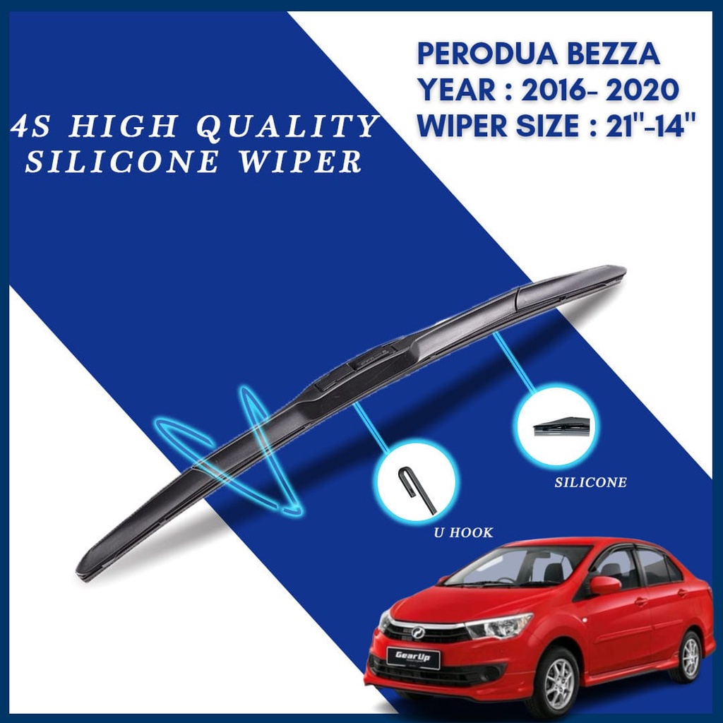 Perodua Bezza Wiper 2016-2020 Silicone Wiper Blades ( 1 pair -Size 21 ...