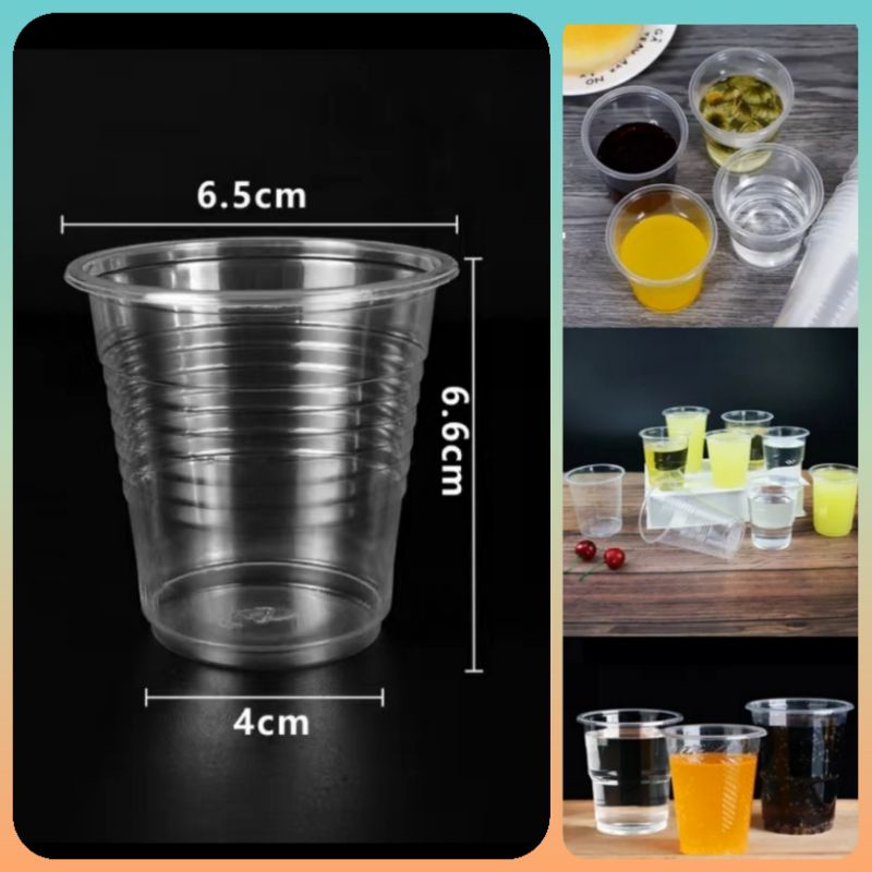 100pcs Transparent Plastic Cup Cawan Plastik | Shopee Malaysia