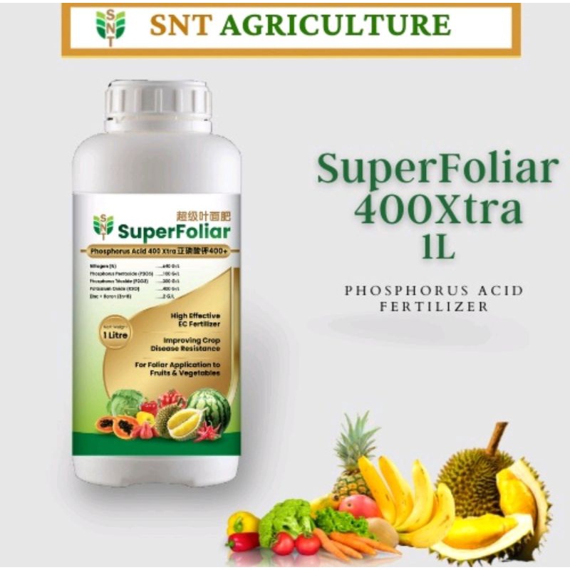Kanker Durian SNT Super Foliar Phosphorus Acid 400Xtra 超级叶面肥 1L ...