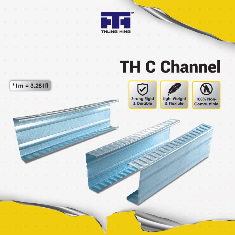 Thung Hing TH C CHANNEL Blue Tinted Roof Truss Metal Roofing | Shopee ...