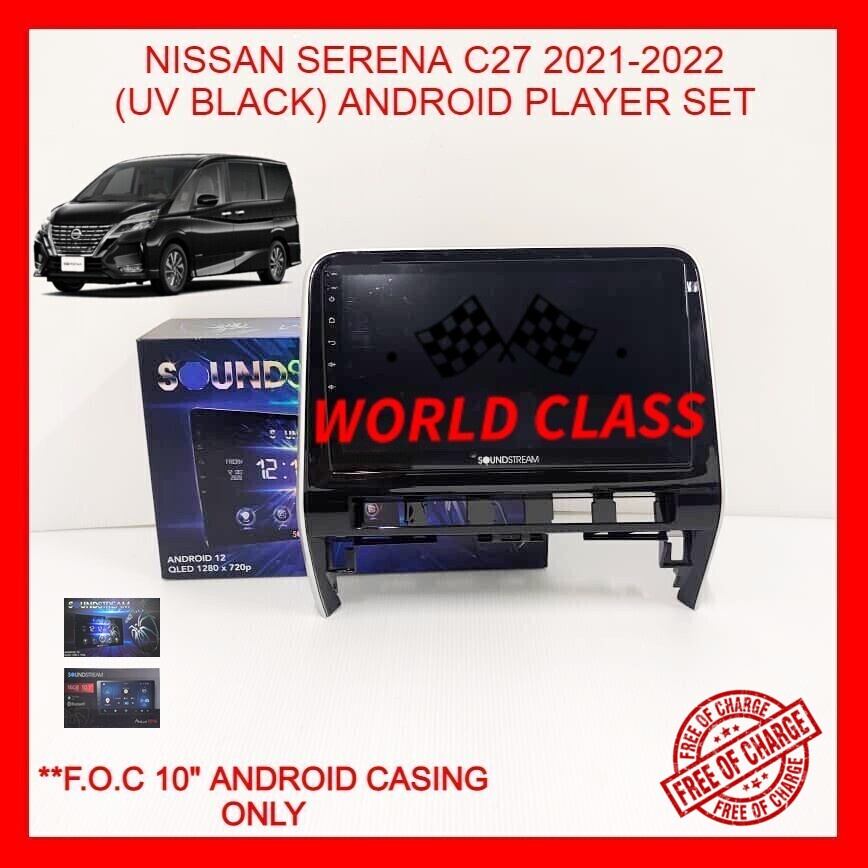NISSAN SERENA C27 2021-2022 UV BLACK 10" SOUNDSTREAM ANDROID IPS PLAYER FULL HD SCREEN WITH ( F ...