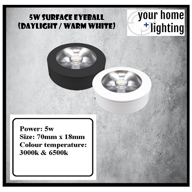 SURFACE LED EYEBALL 5W SURFACE MOUNTED LED SPOTLIGHT (DAYLIGHT / WARM ...