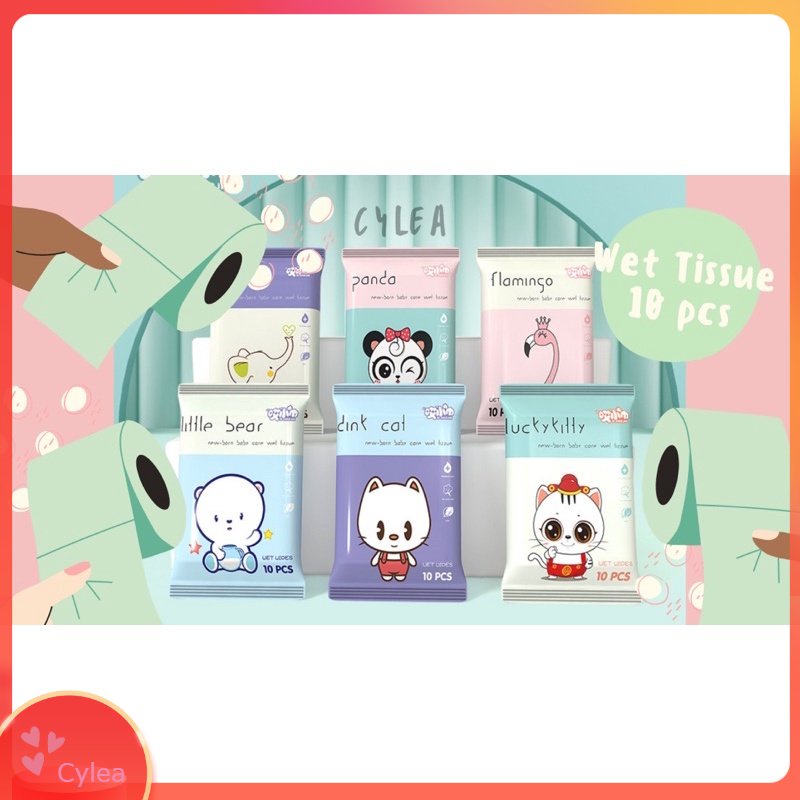 Mini Wet Tissue 10pcs/pack Baby wipes Portable Cute Wet Tissue Avocado ...