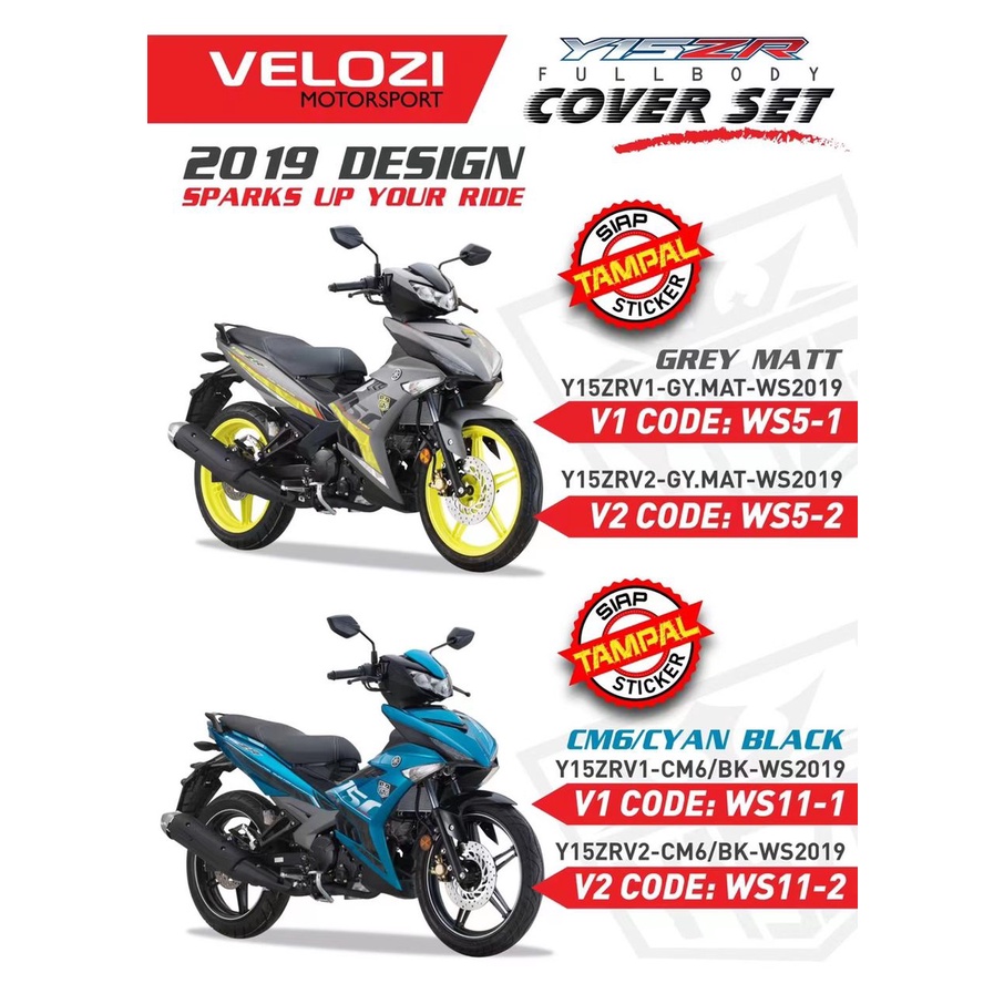 COVER SET Y15ZR V1 V2 CYAN CM6 ORIGINAL COLOUR 2019 COVERSET BODYSET ...