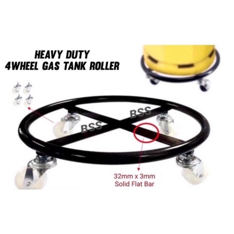 Heavy Duty Thick 4 Wheel Gas Tank Roller / Metal Round Roller Gas ...