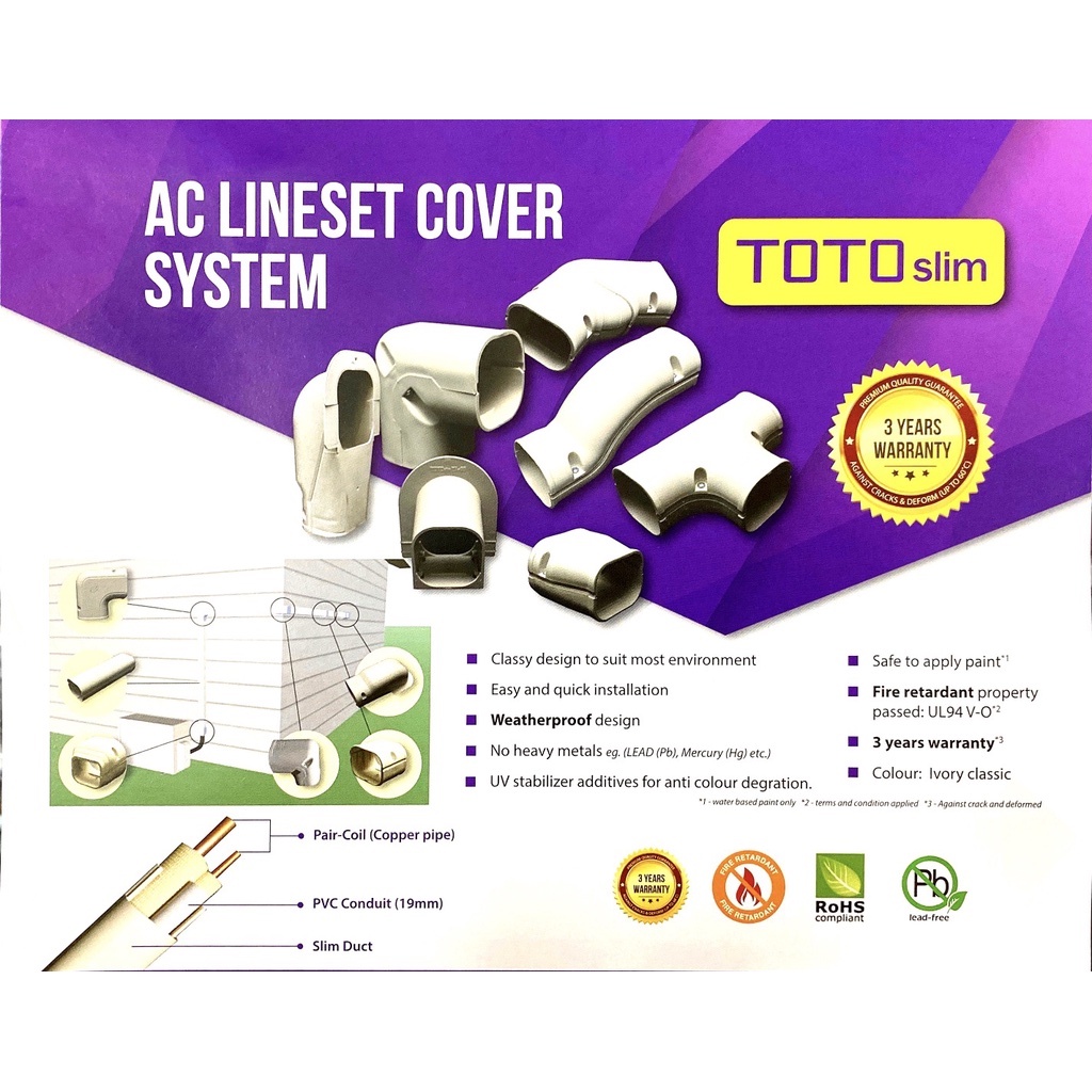 [READY STOCK] TOTO Slim 75mm (2"x3") Ducting (2meter length) | Shopee ...