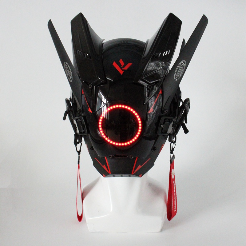 TOCyberpunk Samurai Luminous Mask Face Mask Science Fiction Mechanical ...
