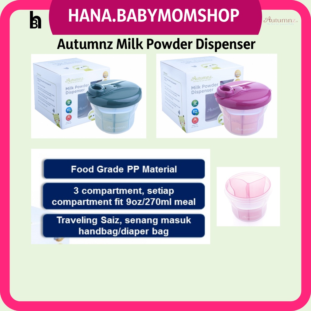 Autumnz Milk Powder Dispenser 3 partitions Twist Spout Bekas Simpan ...