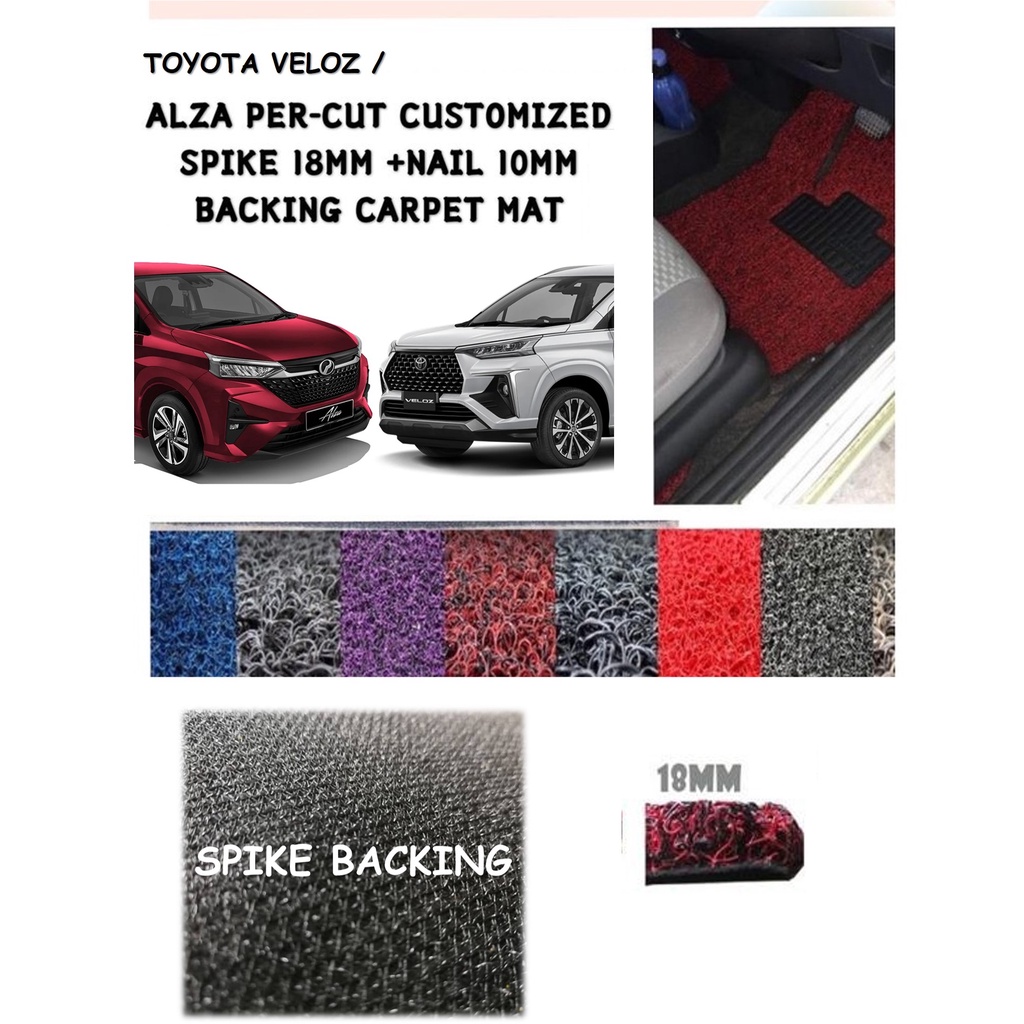 TOYOTA VELOZ / ALZA 2022 PER-CUT SPIKE 18MM + NAIL 10MM BACKING CAR ...