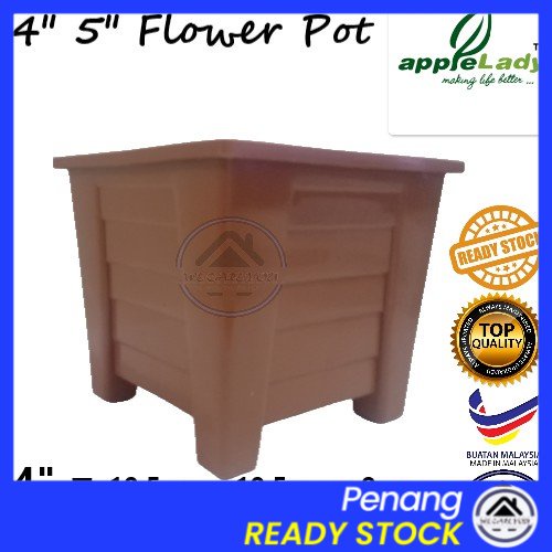 Wecareyou20 4"-10" Square Plastic Flower Pot Pasu Bunga Hiasan Empat ...
