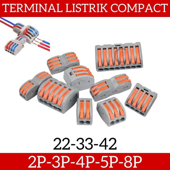 Quick Connector Terminal Block Compact Cable Connector 2 3 4 5 8 Wires ...