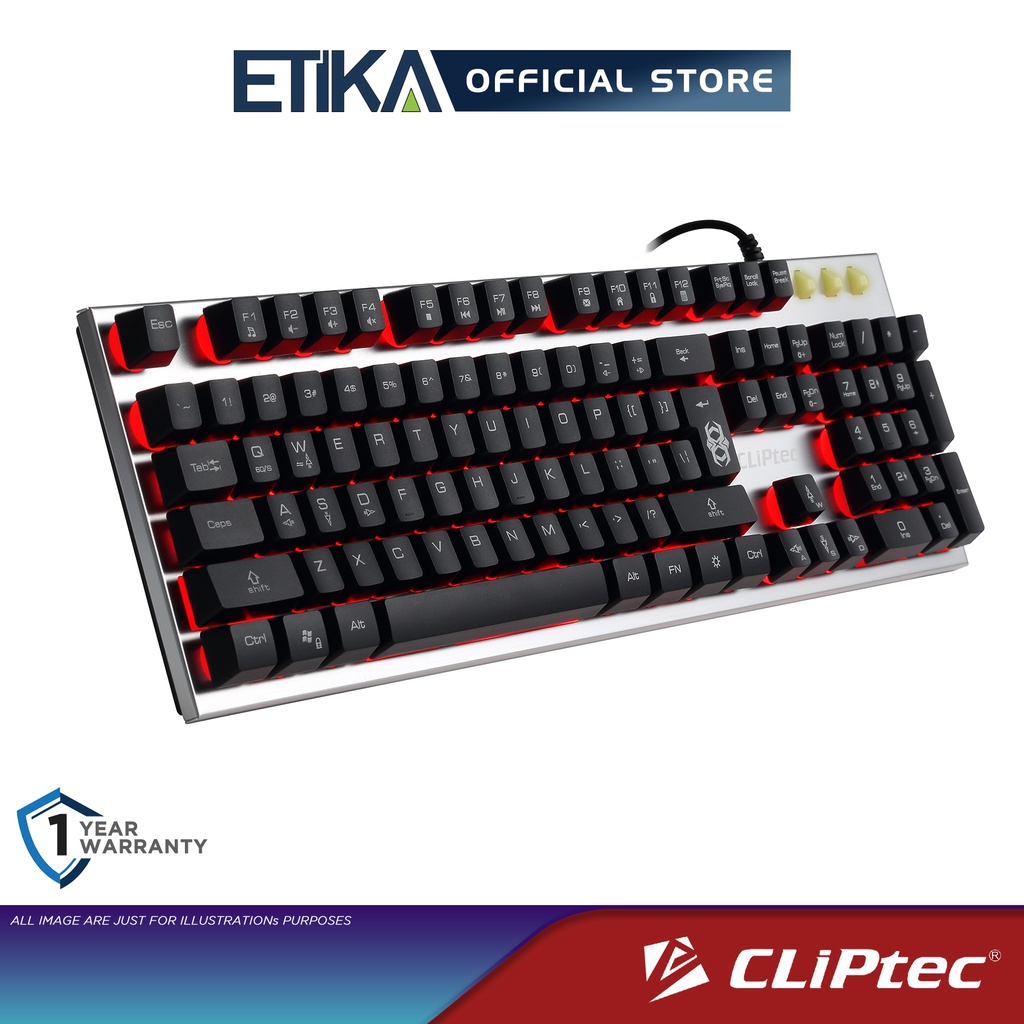 CLiPtec Zakinat RGK751 | USB LED Illuminated Gaming Keyboard | Shopee ...