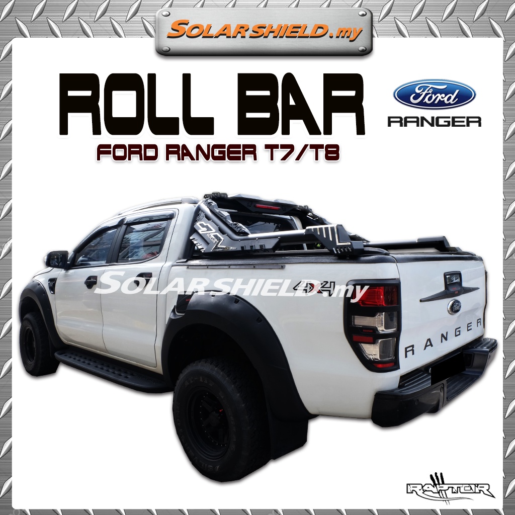 Ford Ranger T6/T7/T8, Wildtrack, Raptor Matte Black Roll Bar 4x4 Roll ...