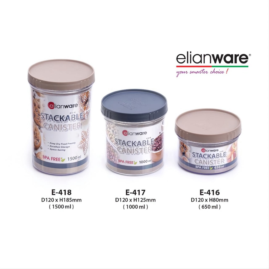MYDIYHOMEDEPOT - Elianware Canister BPA Free Elianware Stackable Canister Snack Container 550 ...