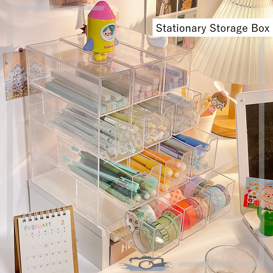 Office Desk Organizer Stationery Storage Box Pen Storage Pen Holder ...