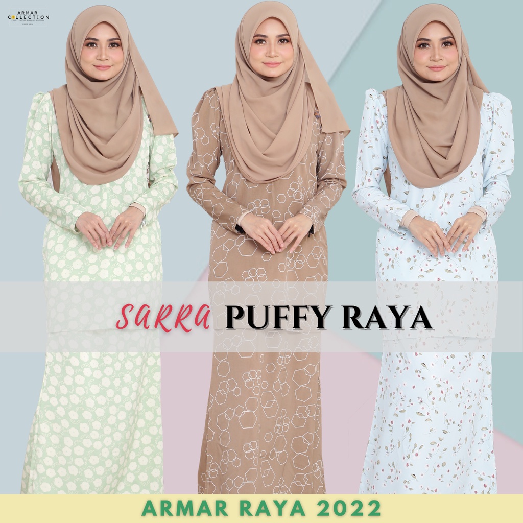 🔥 SARRA PUFFY RAYA [LESS IRON] 🔥 | Shopee Malaysia