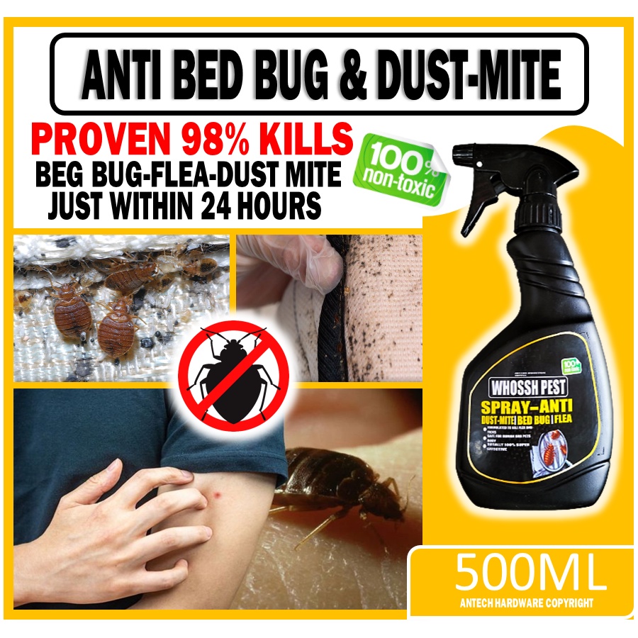 WHOSSH PEST Bed Bug & Dust Mite Flea Tick Control (Anti Pepijat/Kutu ...
