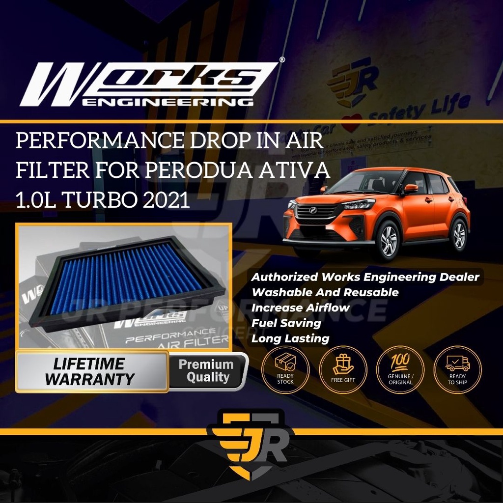 Works Engineering Washable Drop In Replacement Air Filter Perodua Ativa ...
