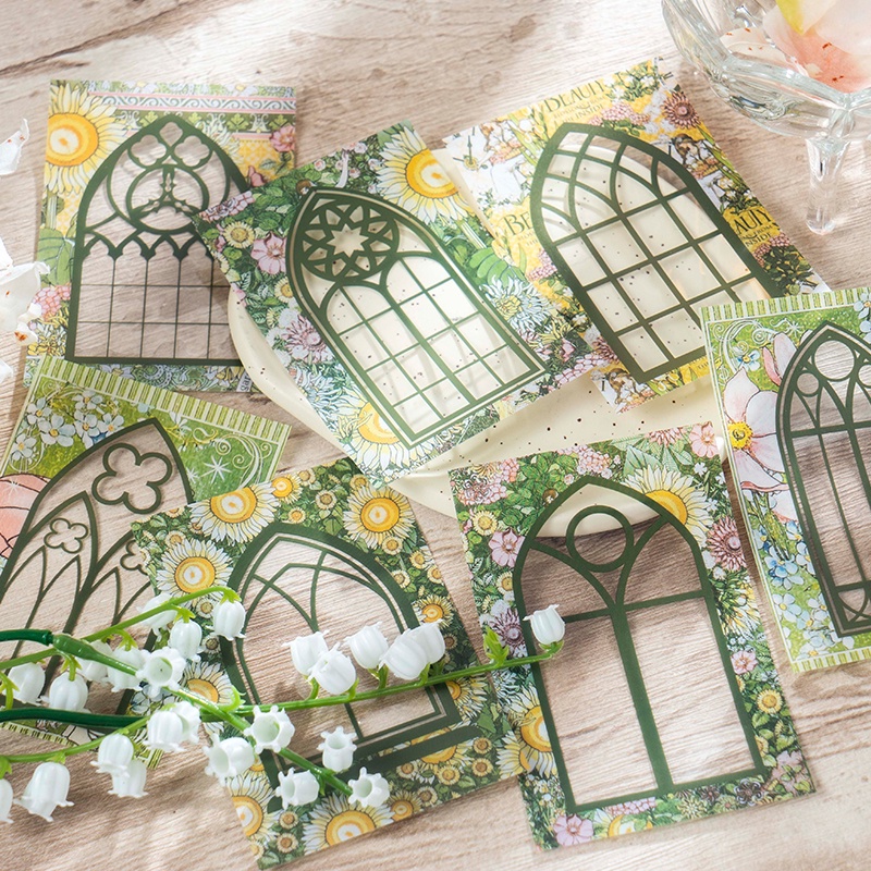 Midoo 10pcs/pack Window Frame Stickers Church Window with Flowers ...