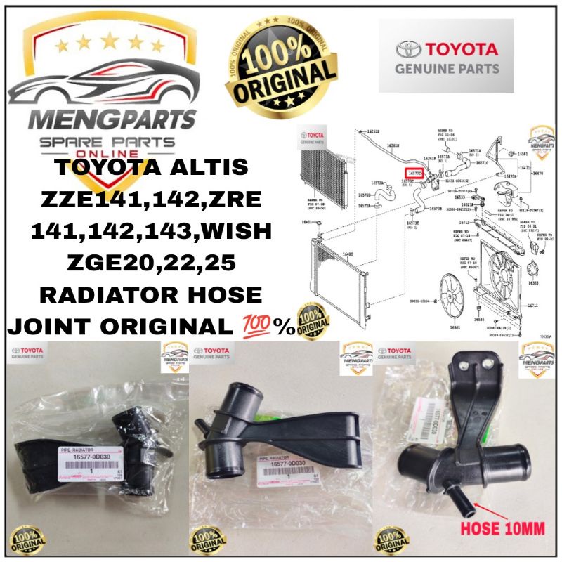 ORIGINAL 💯% TOYOTA ALTIS ZZE141,142,ZRE141,142,143, WISH ZGE20, ZGE22 ...