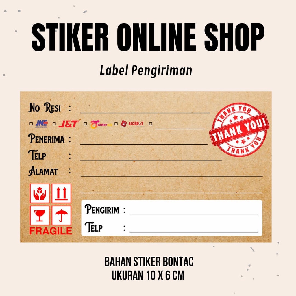 Online Shop Delivery Address Label Sticker Receipt Sticker | Shopee ...