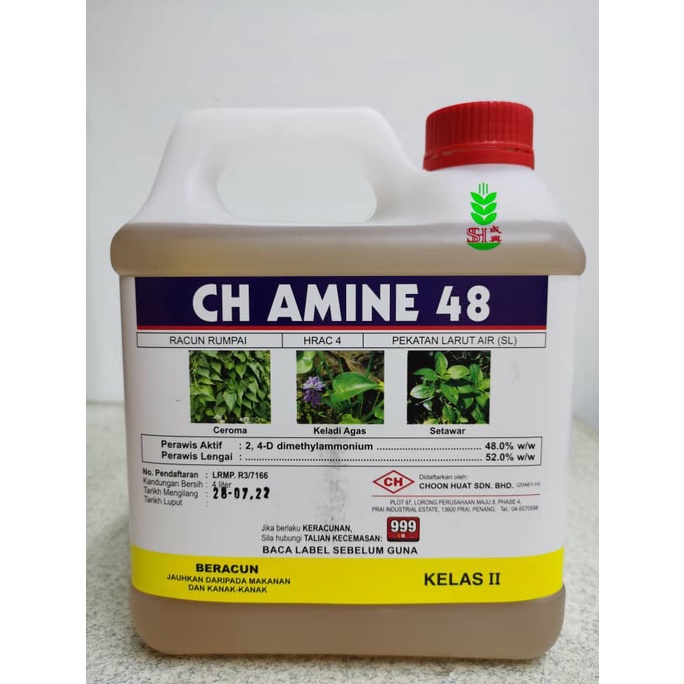 4L CH AMINE 48 2,4-D DIMETHYLAMINE 48% / HERBICIDE / RACUN RUMPUT ...