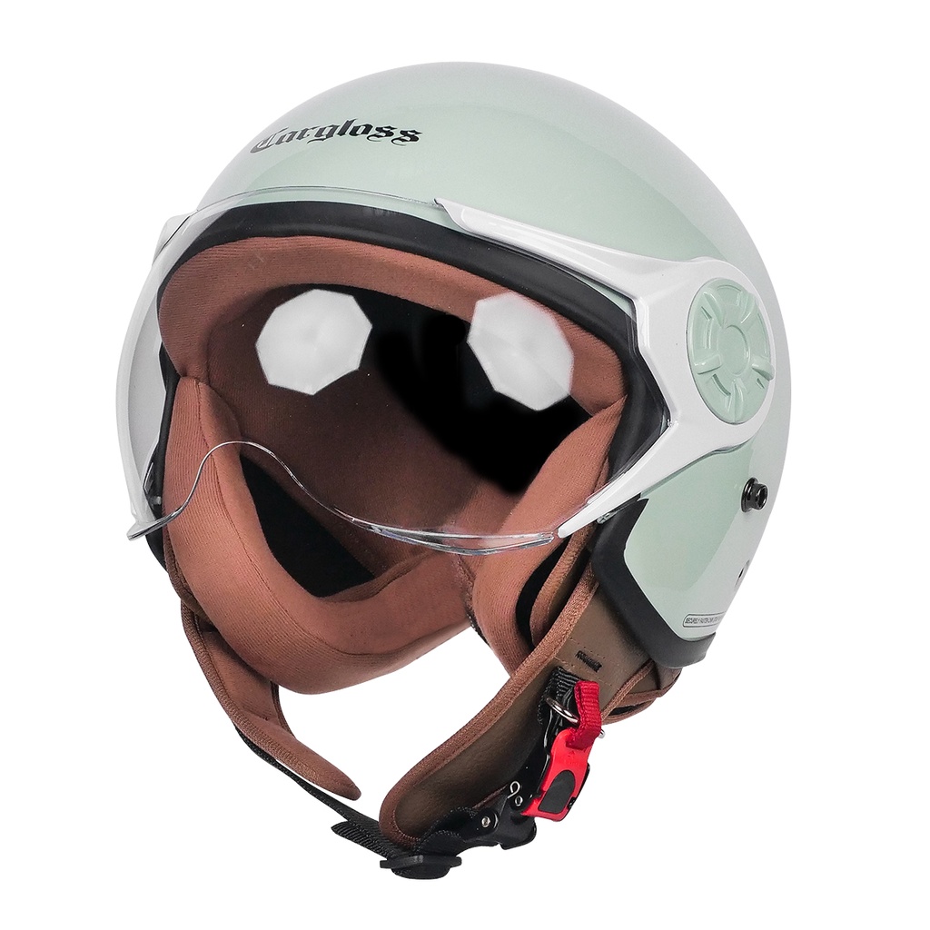 Cargloss YRH Hijab Retro Half Face Helmet - Sage Green | Shopee Malaysia