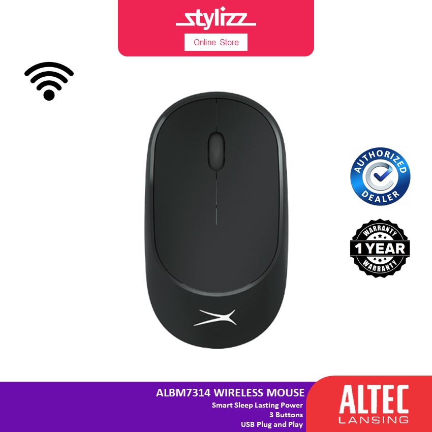ALTEC LANSING ALBM7314 / Philips M314 Silent Wireless Mouse SPK7314 ...