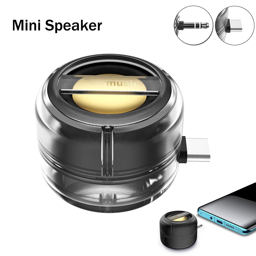 Portable Mini Speaker Universal 3.5mm Jack Mini Sound Box Type-C Plug ...